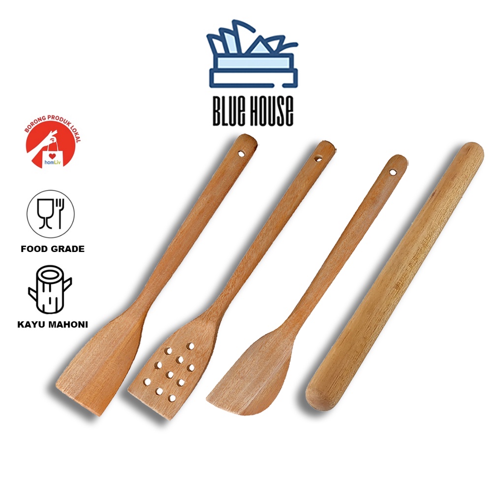 Jual Spatula Masak Centong Sutil Sodet Rolling Pin Kayu Mahoni Food ...