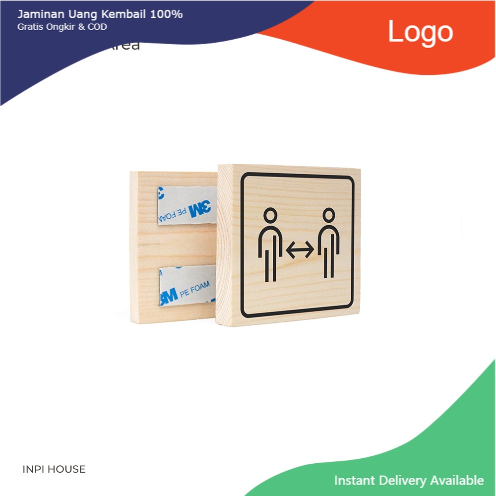 Jual sign system jaga jarak - keep safe distance signage - papan ...