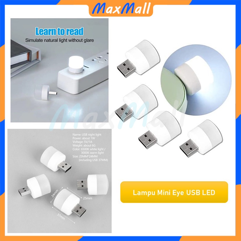 Jual 12PCS Lampu Kecil Tidur Usb Mini LED Belajar Baca Night Light Kamar Malam Bulat Lampu LED ...