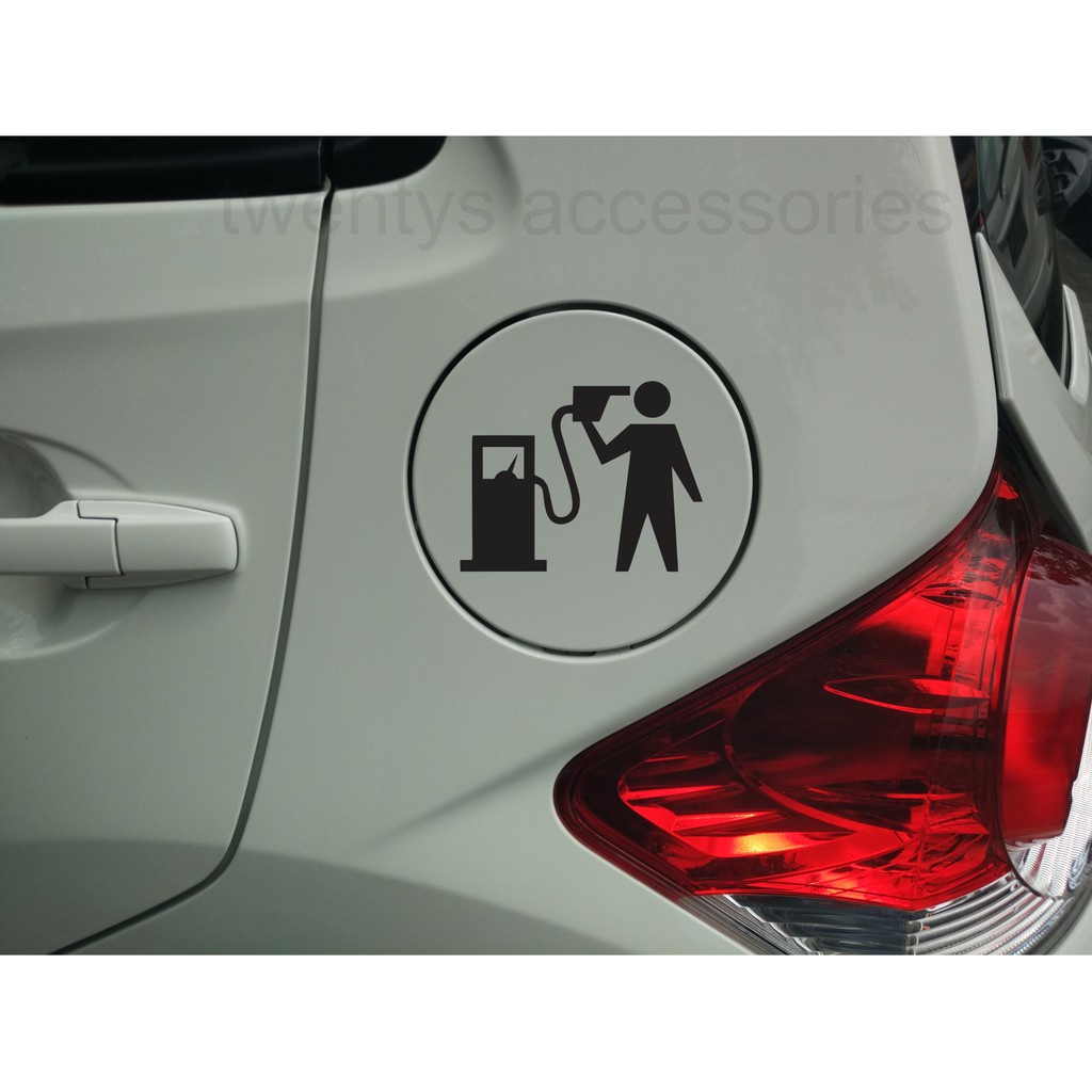 Jual stiker tutup tanki mobil sticker ISI BENSIN stiker cutting ...