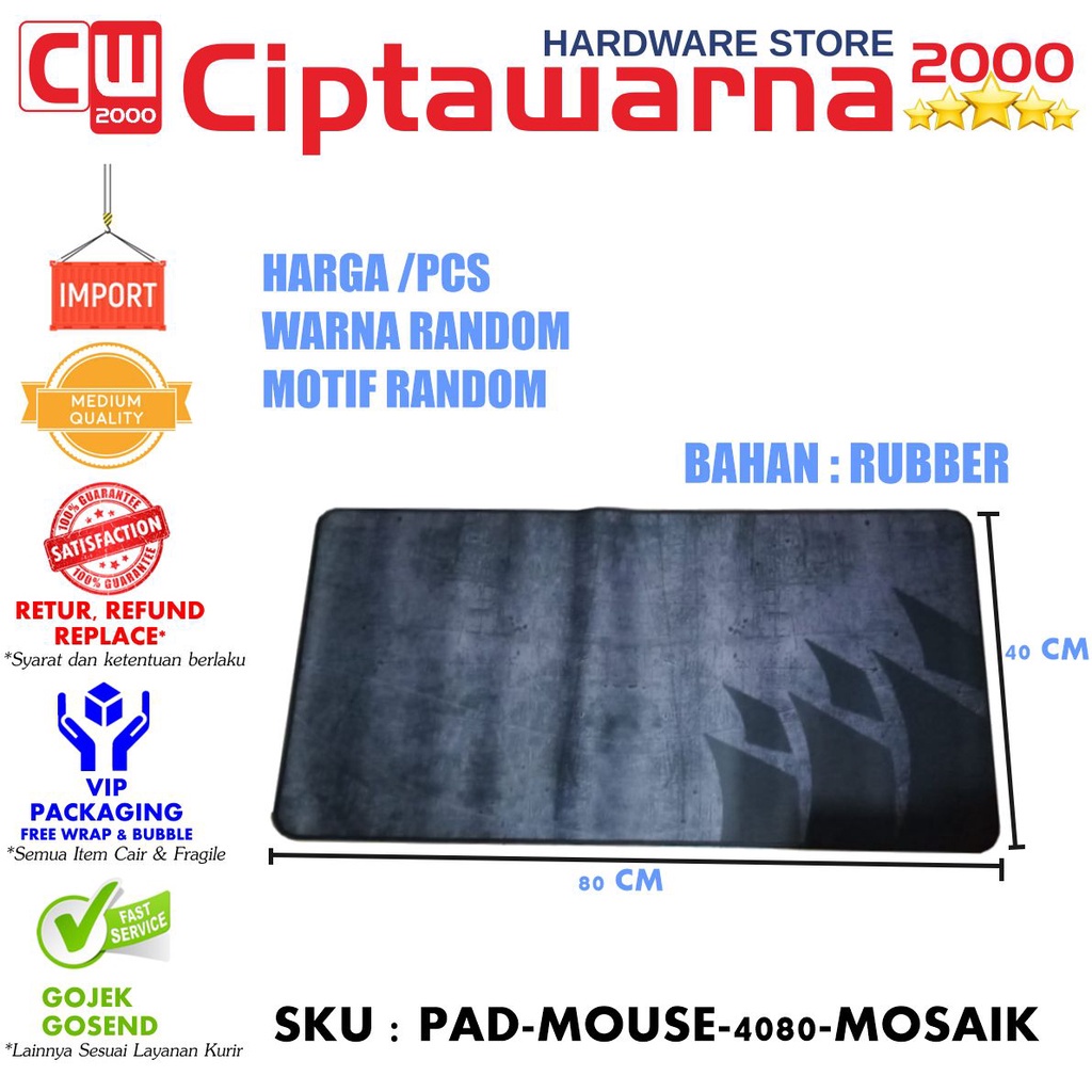 Jual Mosaik game meja mouse pad alas keyboard besar anti licin 40cm x ...