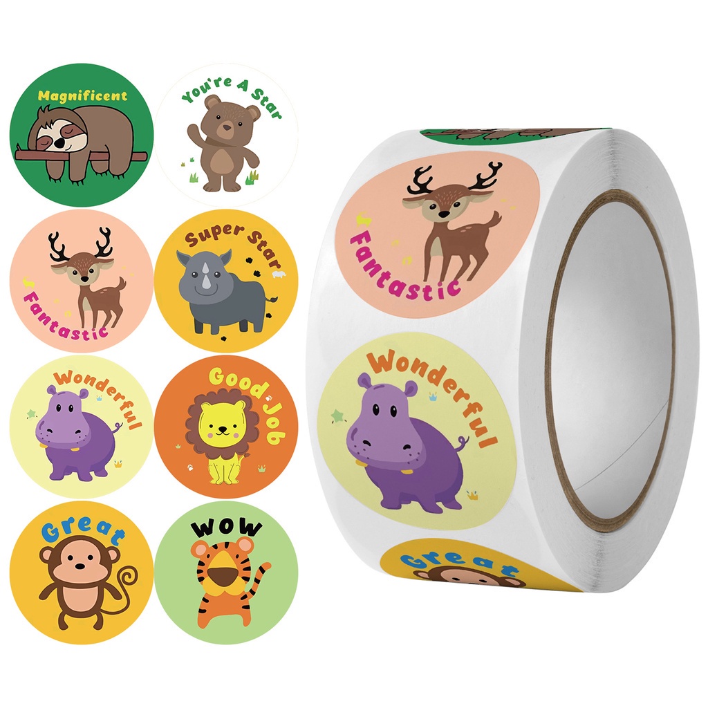 Jual stiker hadiah bulat inspirasional anak-anak / /Label stiker kartun ...