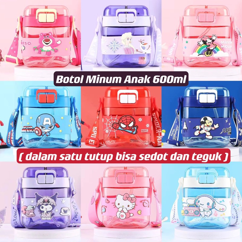 Jual Botol Minum Anak Dual Fungsi Bisa Sedot dan Teguk dalam satu tutup / Botol minum tritan BPA ...