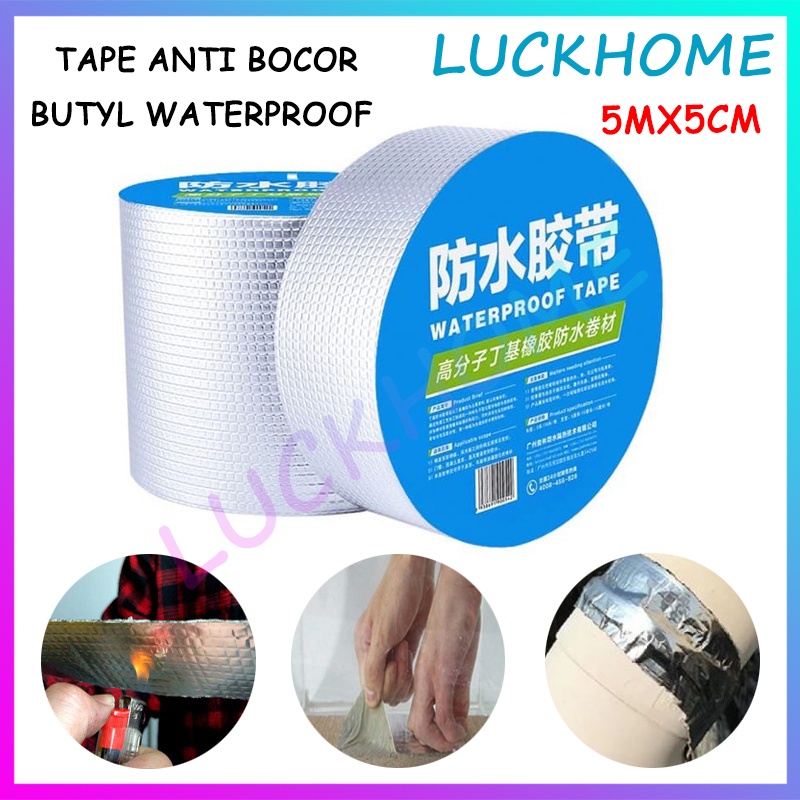 Jual LAKBAN ANTI BOCOR ALUMINIUM ALUMUNIUM FOIL 5 METER x 5CM TAPE ANTI BOCOR BUTYL WATERPROOF ...