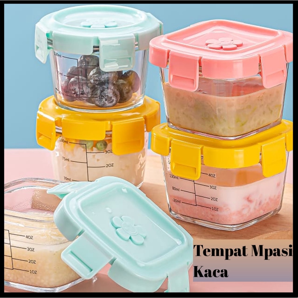 Jual Tempat Mpasi Kaca Wadah Mpasi Kaca Penyimpanan Mpasi Glass Baby ...