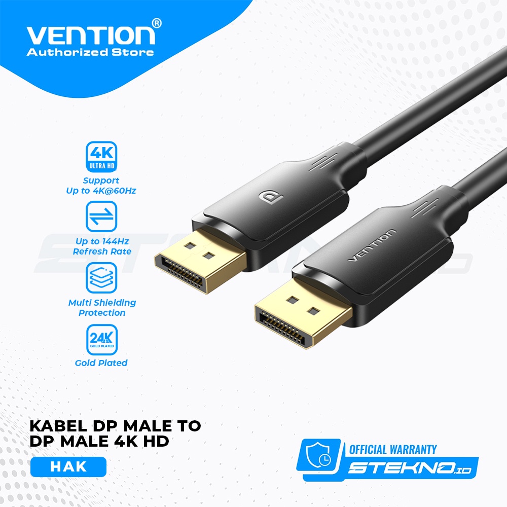 Jual Vention DisplayPort Male to Male 4K HD Cable Black | Shopee Indonesia