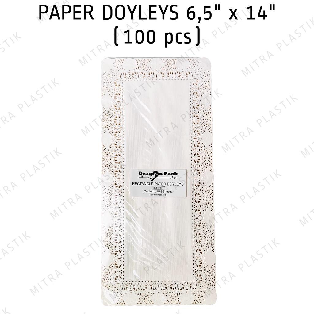 Jual (isi 100 pcs) Paper Doyleys 6.5" x 14" Inch Kertas Doilies 16,5 x 35,5 cm Alas Brownies M ...