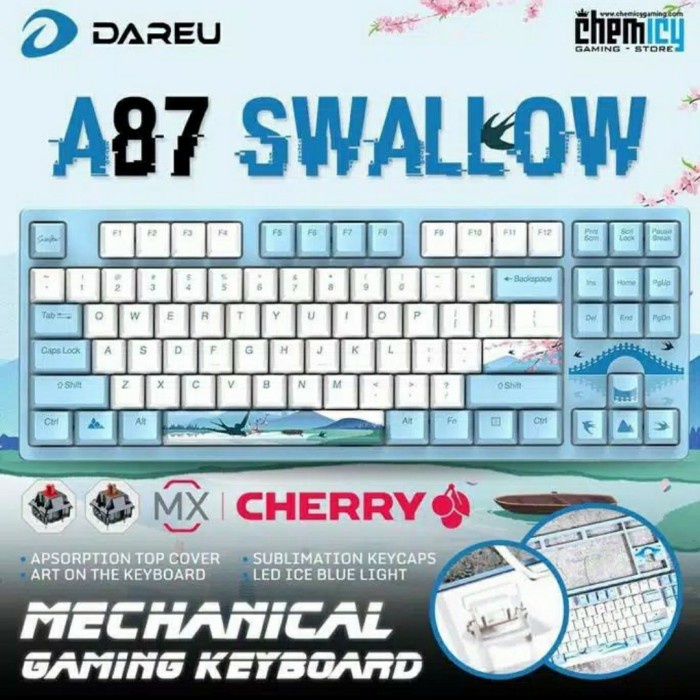 Jual Keyboard Mechanical Dareu A87 Swallow TKL CherryMX Original ...