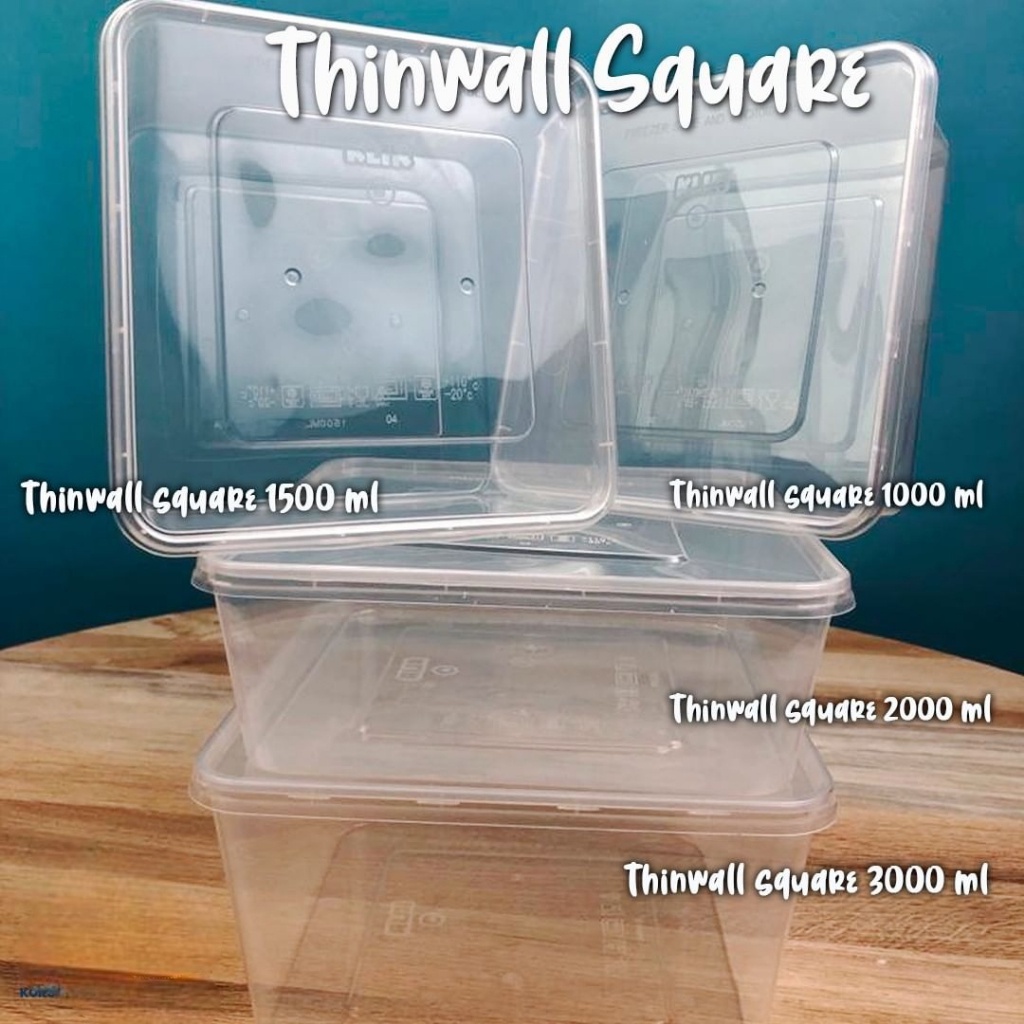 Jual Thinwall Square KLIR 1000ML | 1500ML | 2000ML | 3000ML | 3600ML ...