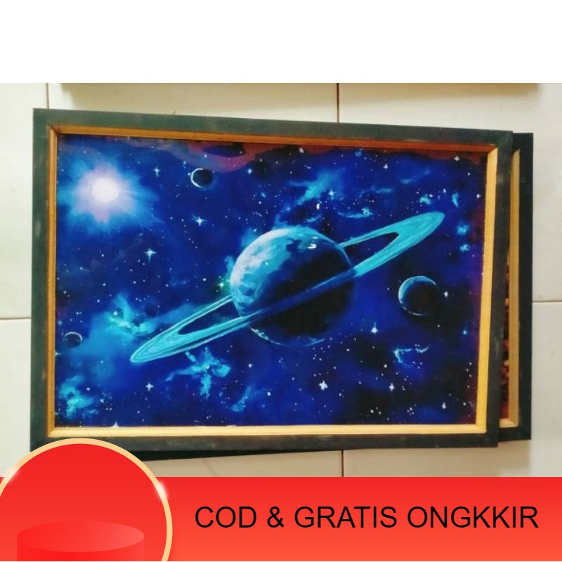 Jual Bingkai murah lukisan cetak poster gambar planet luar angkasa ...