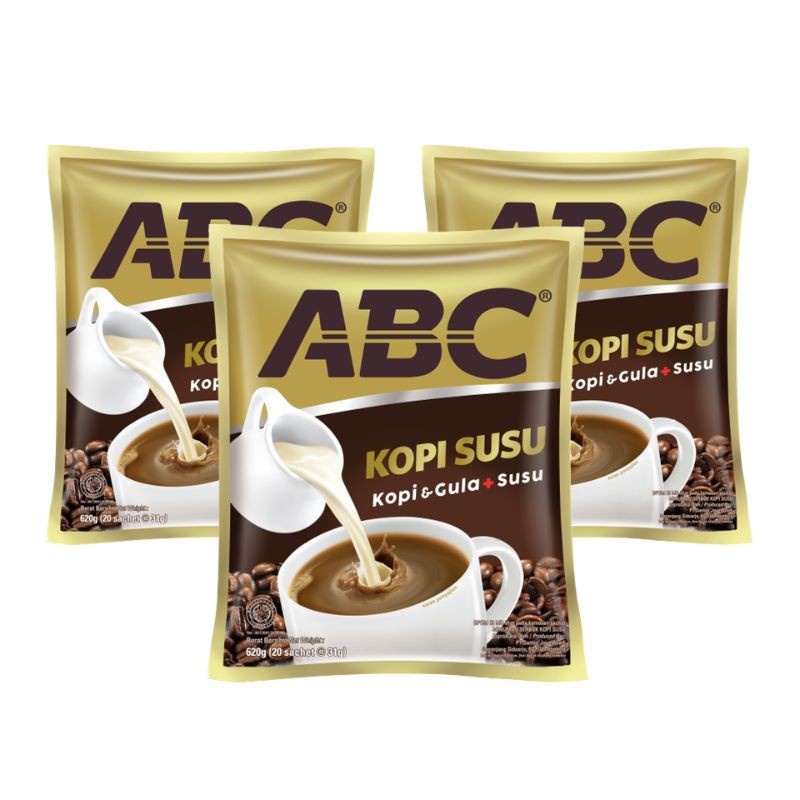 Jual Minuman Kopi ABC Kopi Susu Instant 3 in 1 [30 g/ 10 pcs] | Shopee ...