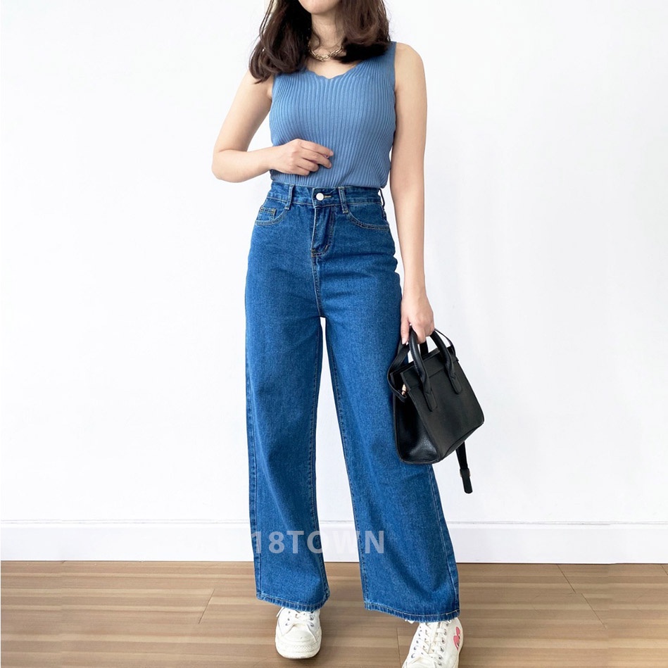 Jual T77 18TOWN Cullote Jeans Kulot Jeans / Celana Jeans Wanita Panjang ...