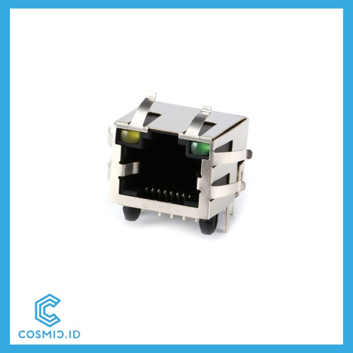 Jual RJ45 Socket PCB dengan LED 8 Pin Ethernet Port | Shopee Indonesia