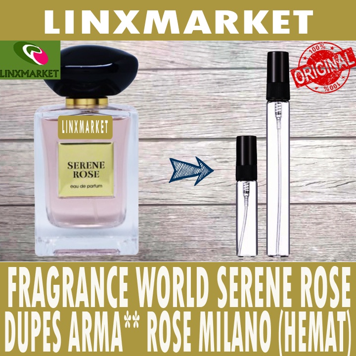 Jual FRAGRANCE WORLD SERENE ROSE EDP WOMEN DUPES ARM** ROSE MILANO ...