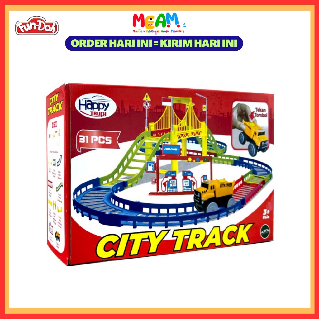 Jual MEAM Mainan Happy Truck City Track Lintasan Jalur Circuit Jalanan ...