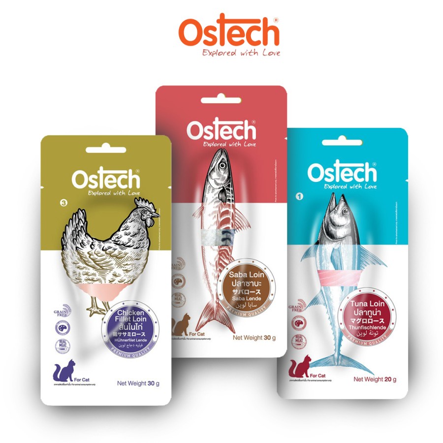 Jual Ostech Tuna Saba Loin Chicken 20 30 GR Cat Snack Treat Cemilan ...