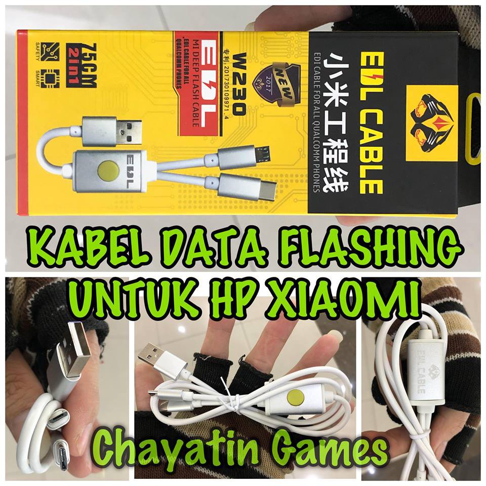Jual KABEL EDL FLASH XIAOMI W230 2 IN1 TYPE MICRO & TYPE C | CABEL ...