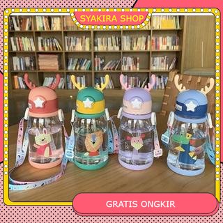 Jual [400gr] T699 | [ADA STICKER] Botol Minum Tanduk Rusa Tali Sedotan/ Botol Minum Anak Lucu ...