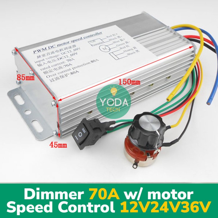 Jual PWM DC Motor Speed Controller Dimmer 70A 12V/24V/36V | Shopee Indonesia
