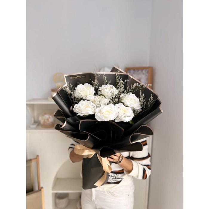 Jual BOUQUET - BUKET BUNGA ARTIFICIAL BOUQUET BUNGA PALSU BUKET - White ...
