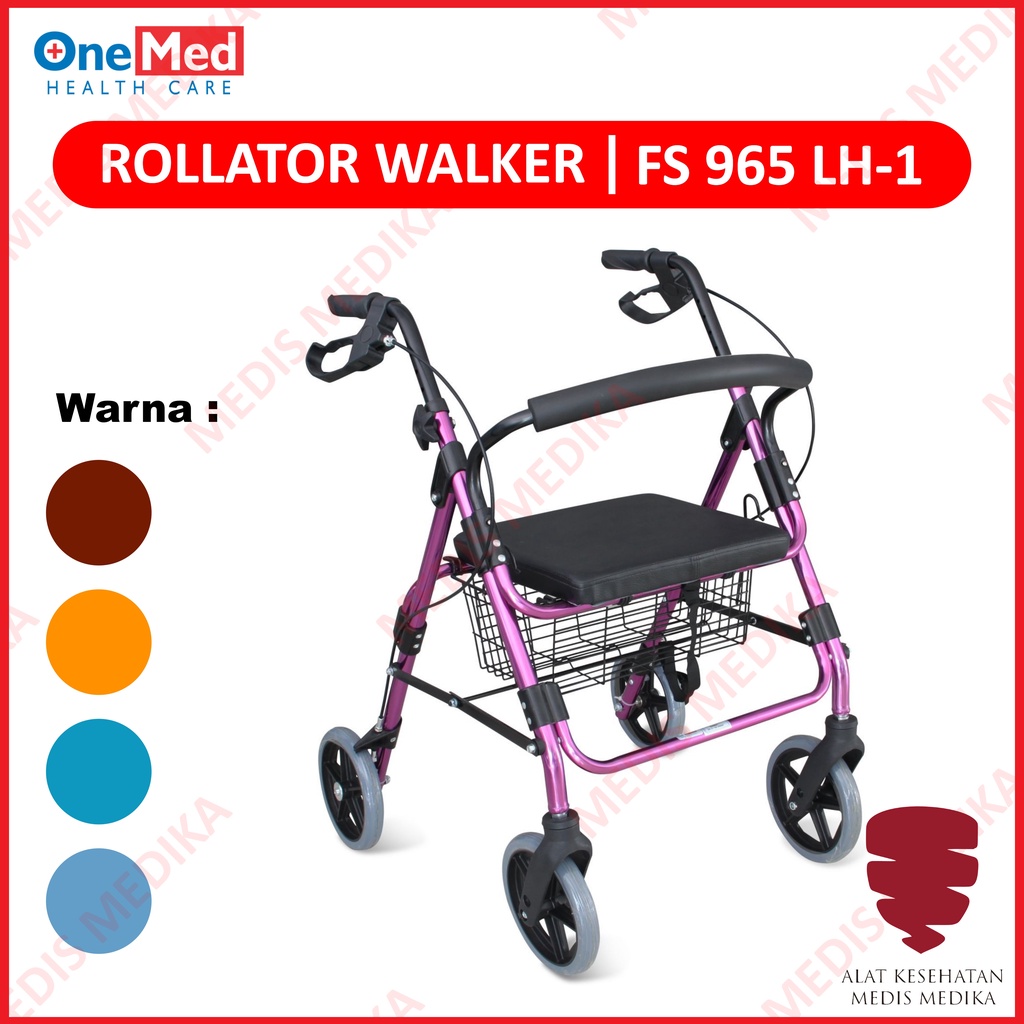Jual Rollator FS965LH Onemed Rolator Walker Roda Tongkat Bantu Jalan FS ...