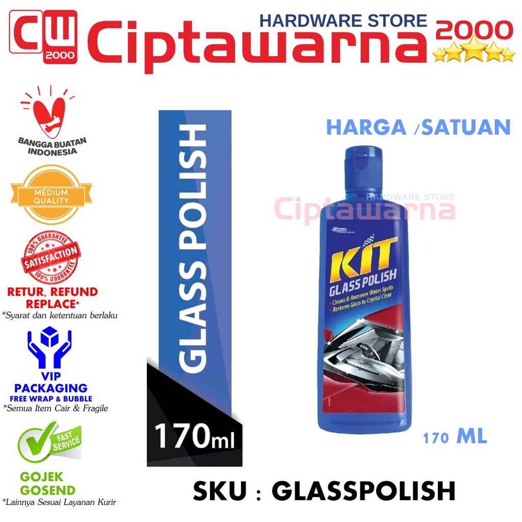 Jual KIT GLASS POLISH 170ML 170 mL - PALEMBANG | Shopee Indonesia