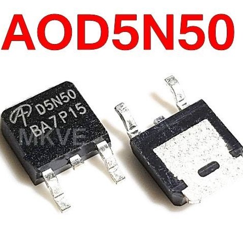 Jual 3pcs D5N50 AOD5N50 AO D 5N50 Mosfet SMD N-Channel 5A 500V To-252 TR MOS Fet | Shopee Indonesia