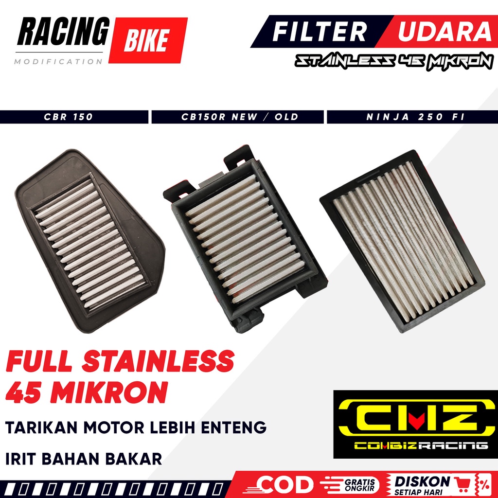 Jual Filter Hawa CB150 R NEW/OLD Air Filter Udara Stainless CBR 150R ...
