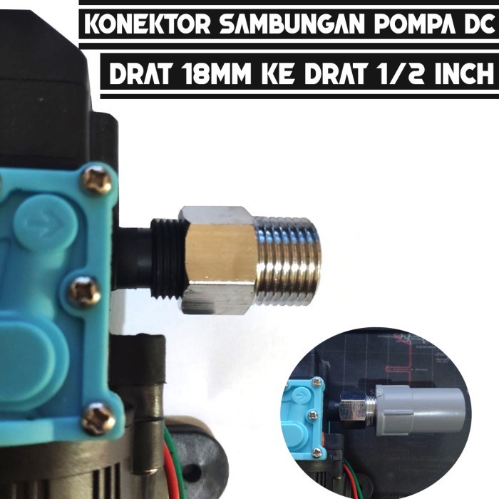 Jual Konverter Drat Pompa dc 18mm ke Drat 1/2 inch | Shopee Indonesia