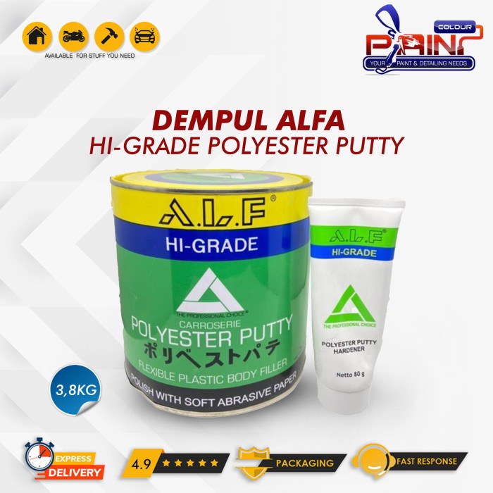 Jual DEMPUL ALFA HI-GRADE POLYESTER PUTTY GALON 3,8KG | Shopee Indonesia
