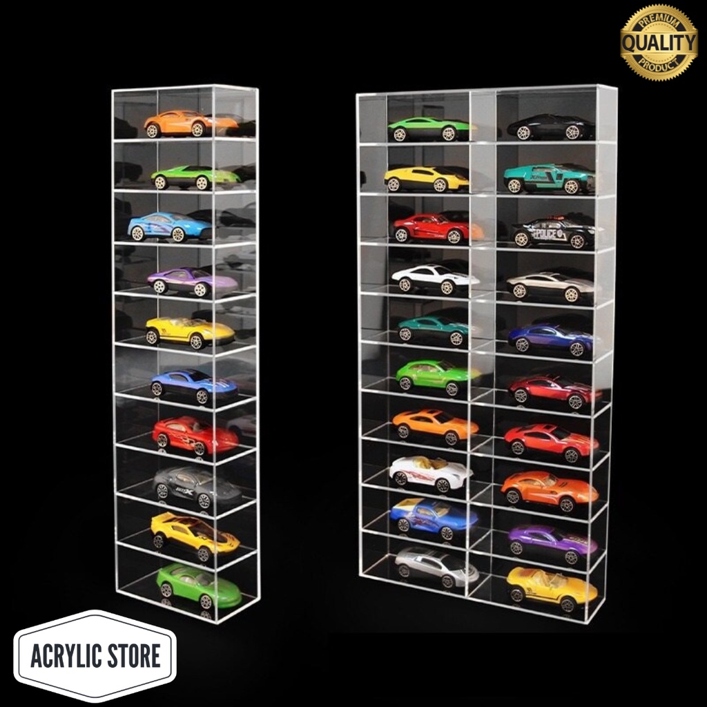 Jual Rak akrilik Kotak Penyimpanan Mainan Mobil Model 1:64 Rak Akrilik ...