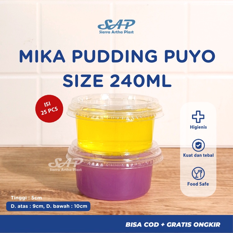 Jual Cup Pudding Puyo Jelly 200 ml + Tutup,Cup Puding Puyo | Tempat ...
