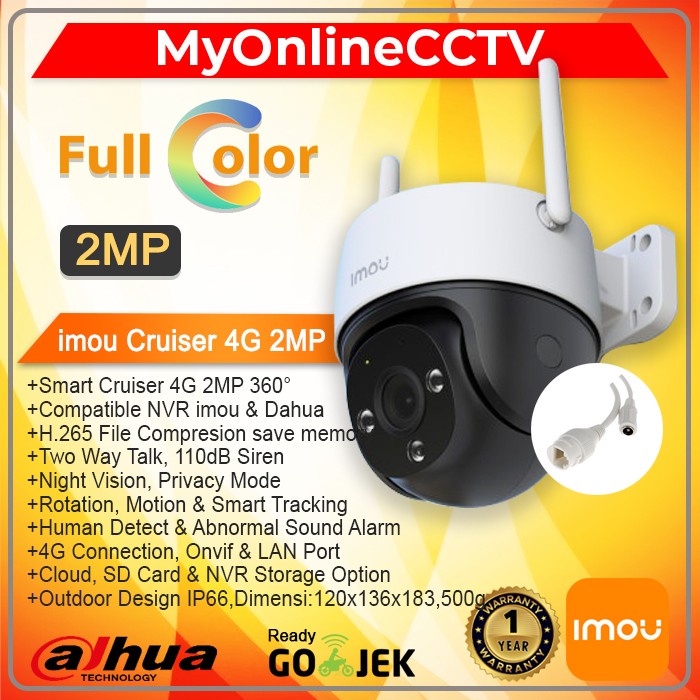 Jual IMOU CRUISER 4G IPC-S21FTP-0360B IP CAMERA CCTV COLOR NIGTH 2MP 2 WAY | Shopee Indonesia