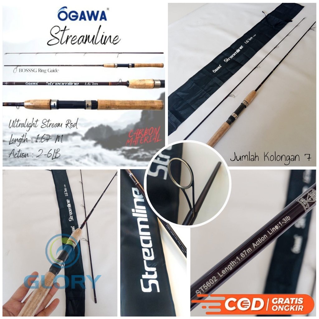 Jual Joran Ogawa Streamline Ultralight Rod 1-3lb Panjang 167 Cm Carbon ...