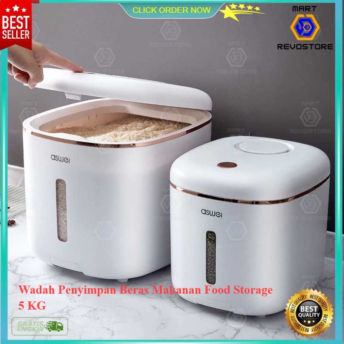 Jual Tempat Wadah Penyimpan Beras Container Storage Rice 5 KG Anti ...