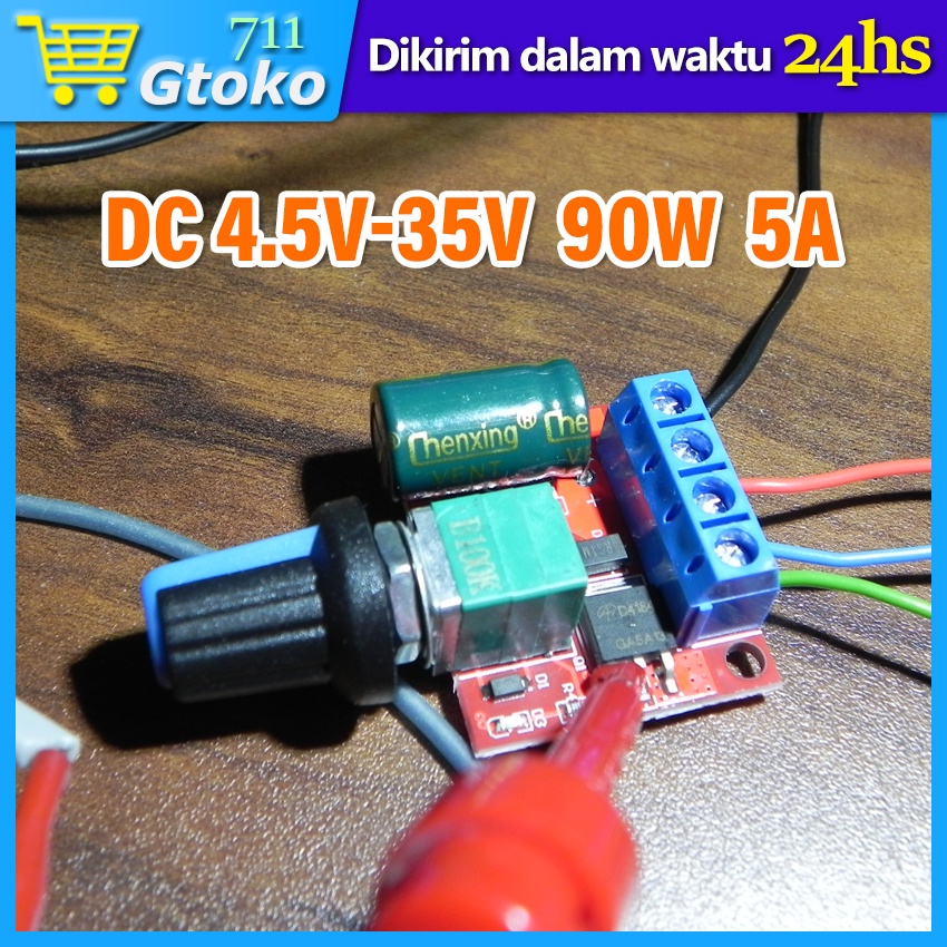 Jual Modul Dimmer Lampu LED DC 4.5-35V 90W 5A Motor Speed Controller ...