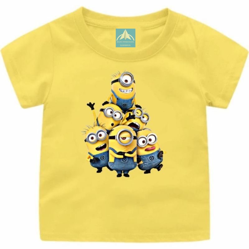 Jual kaos oblong anak cowok cewek MINION 6 USIA 1-12TAHUN | Shopee ...