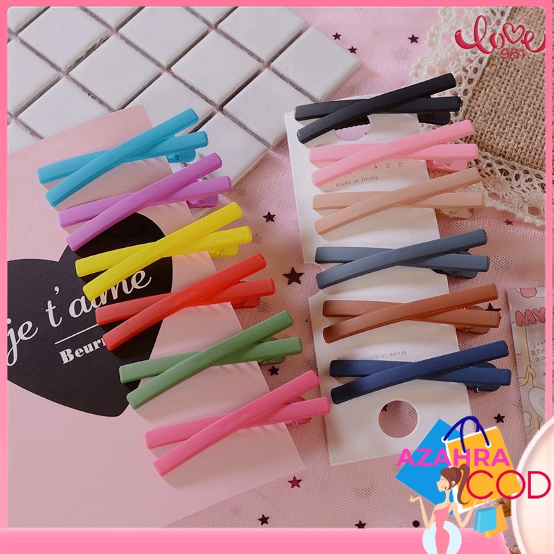 Jual AZAHRA Jepit Rambut Klip Wanita Fashion Korea Matte Warna Warni ...