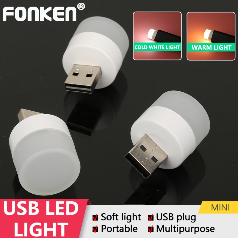 Jual Lampu Baca LED Bentuk Bulat Dengan Port Charger USB Dan Power Bank ...