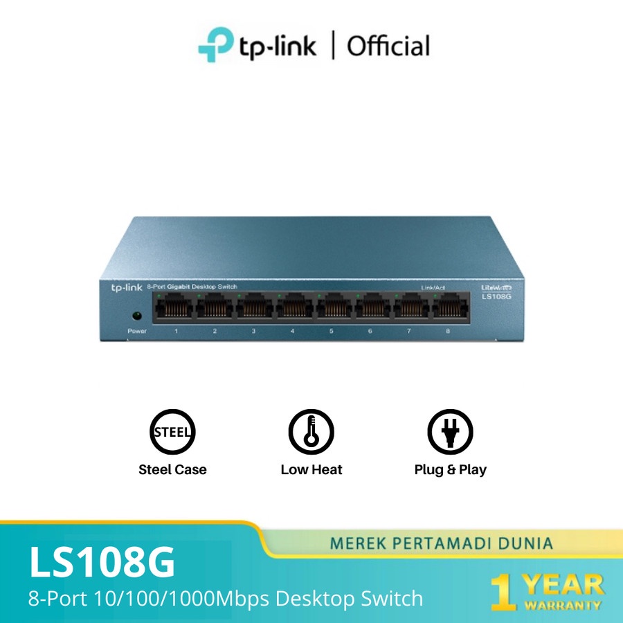 Jual TP-Link LS108G 8-Port 10/100/1000Mbps Desktop Switch | Shopee ...