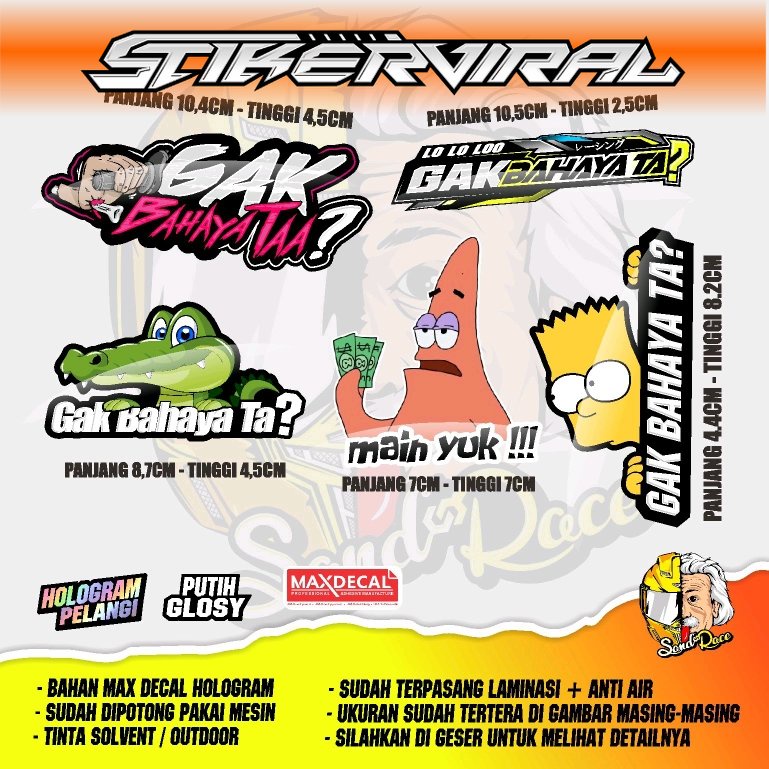 Jual stiker viral gak bahaya ta? cutting hologram / sticker viral GAK ...
