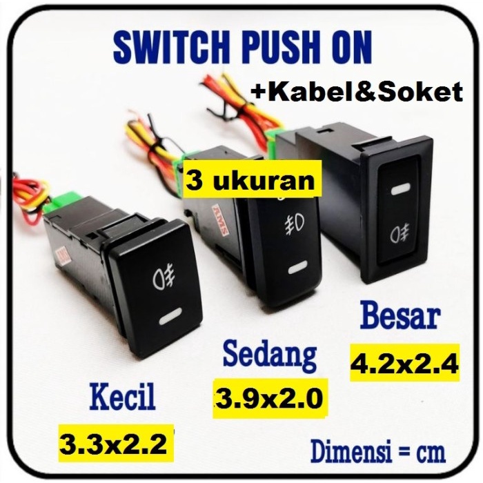 Jual Saklar Switch Foglamp Lampu mobil universal Push Pull LED plus ...