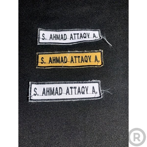 Jual Bordir bet nama , badge nama , emblem nama , bordir nama , patch ...