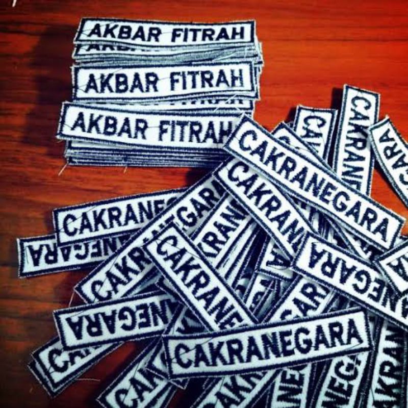 Jual Bordir bordir nama,bet nama, nametag,papan nama siswabisa pesan ...