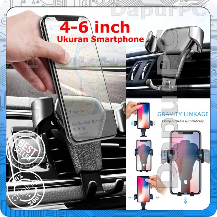 Jual Smartphone Car Holder Bracket Lubang AC Mobil Gravity Air Vent ...