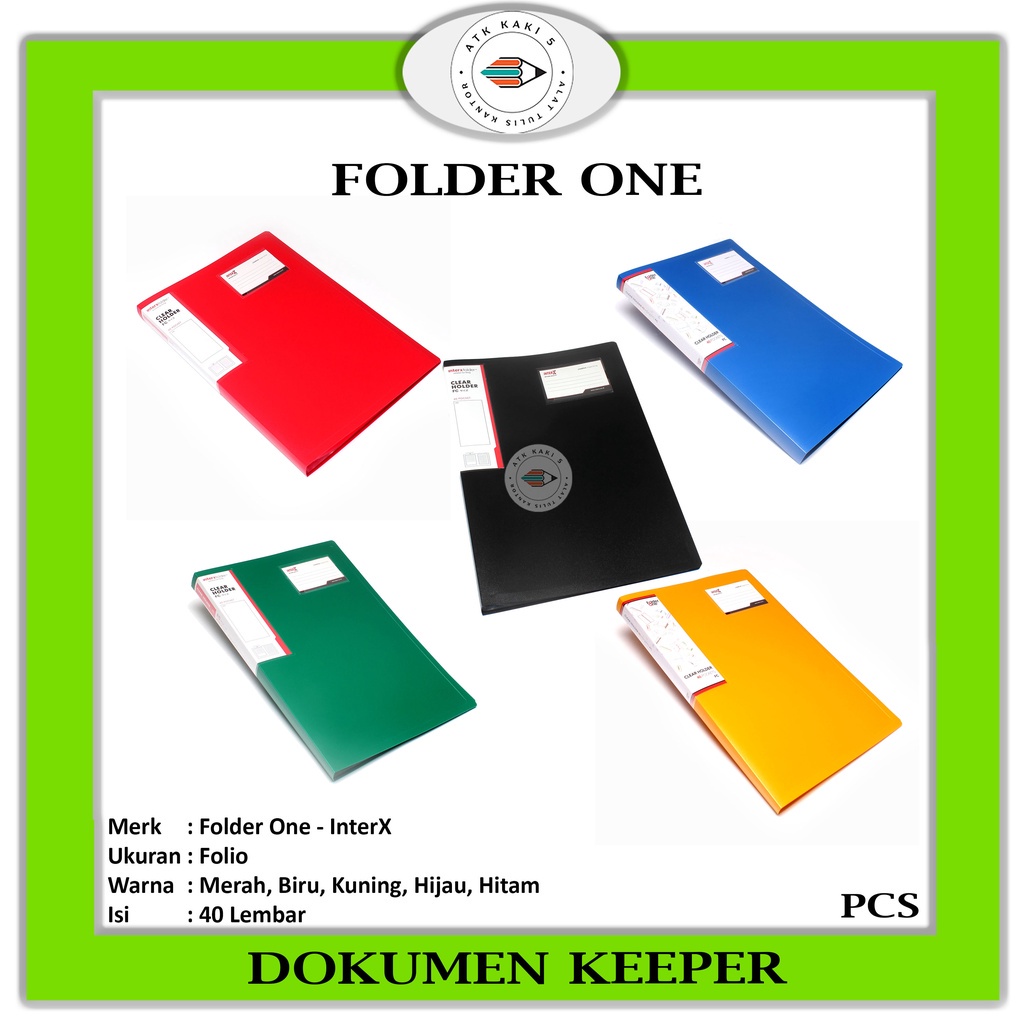Jual FOLDER ONE - Dokumen Keeper / Clear Holder 40 Lembar Folio -Pcs ...