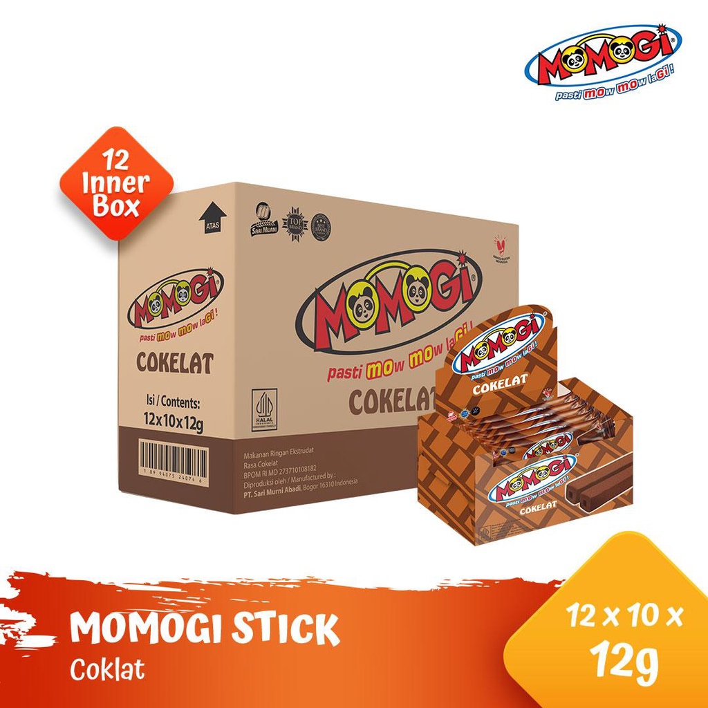 Jual Momogi Stick Coklat 12gr (1 Karton @ 12 Box) | Shopee Indonesia