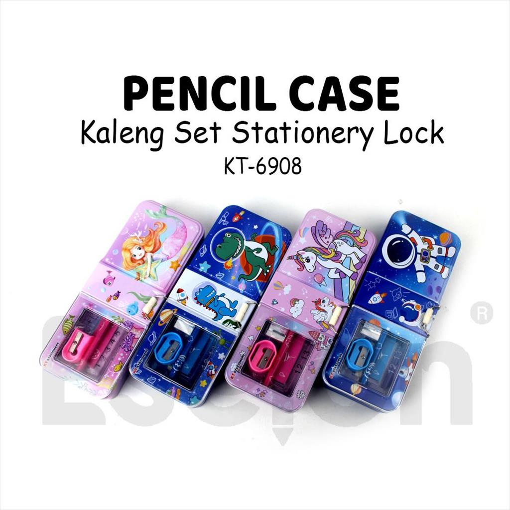 Jual Kotak Pensil Kaleng Set Karakter + Lock K&T6908 / Tempat Pensil ...
