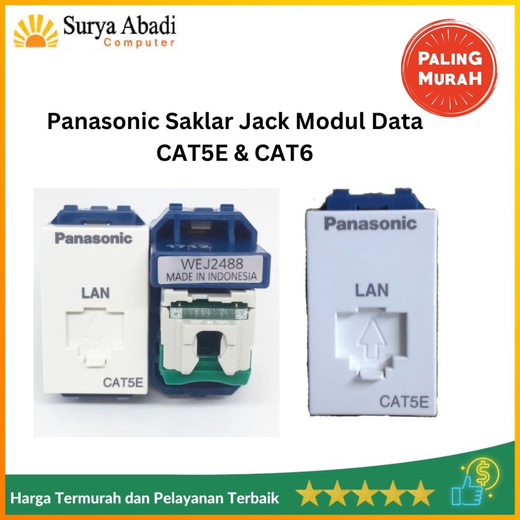 Jual Panasonic Saklar Jack Modul Data CAT5E & CAT6 | Shopee Indonesia