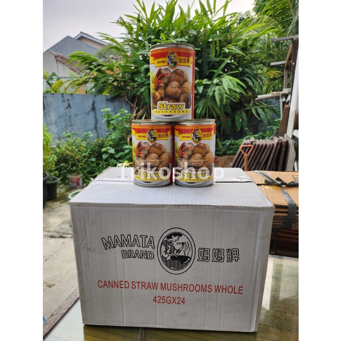 Jual Jamur Merang Mamata Straw Mushroom 1 Dus isi 425g x 24 Kaleng ...
